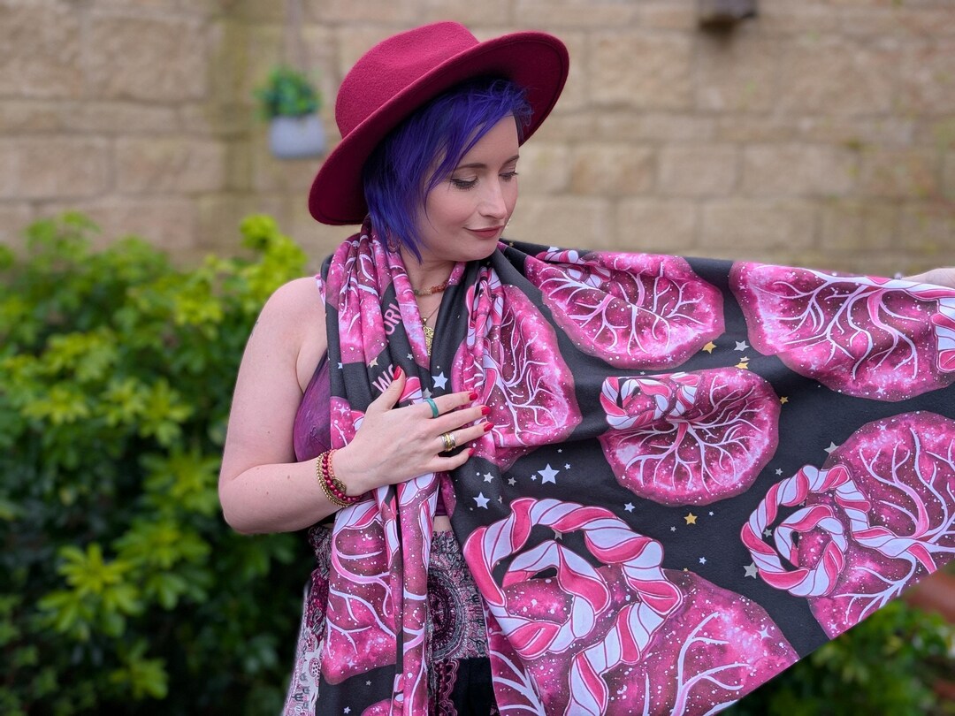 Placenta Art Scarf | Birth Worker Gift | Midwife Presents | Placenta ...