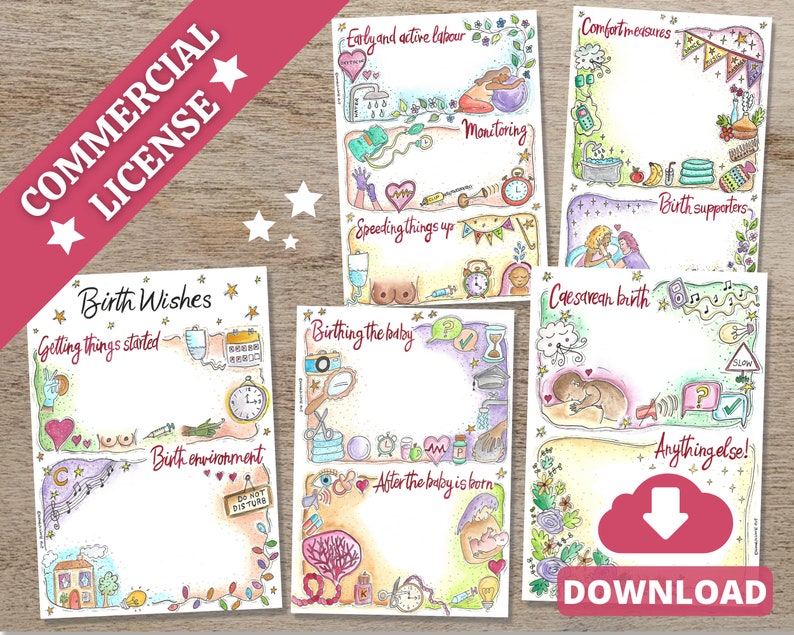 Illustrated Visual Birth Plan Template Doula Materials - Etsy
