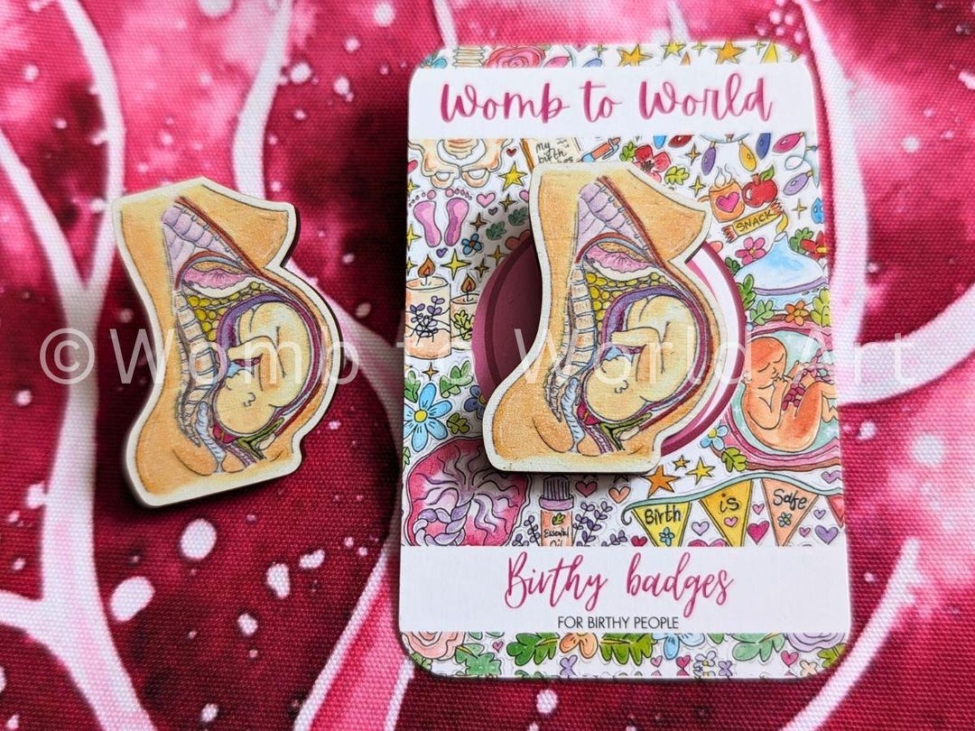 Studentmidwife Pin Badge | Pregnancy Anatomy Wooden OB Pin Badge ...
