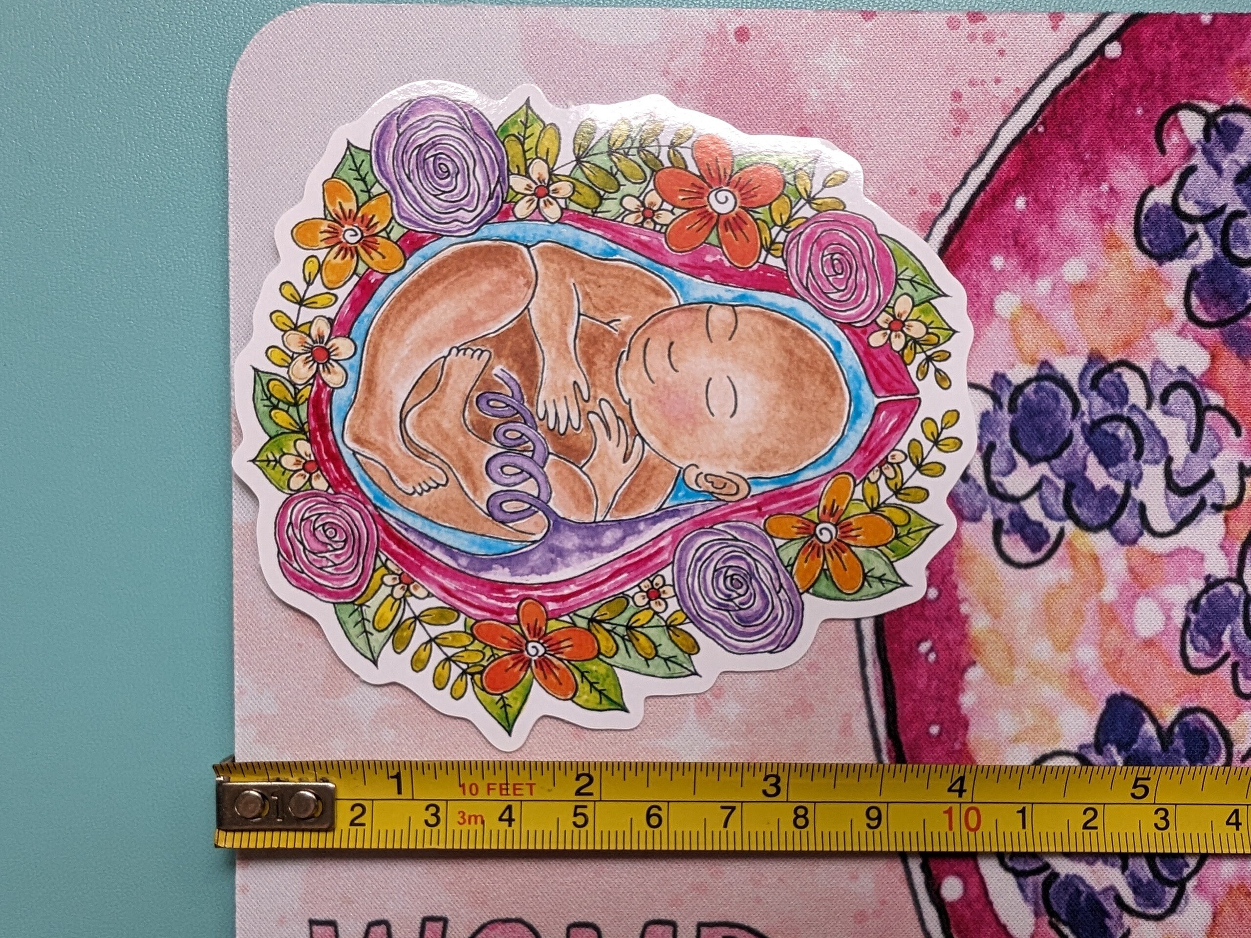 Baby in the Womb 10cm Vinyl Sticker Midwife Stickers Doula Thank You ...
