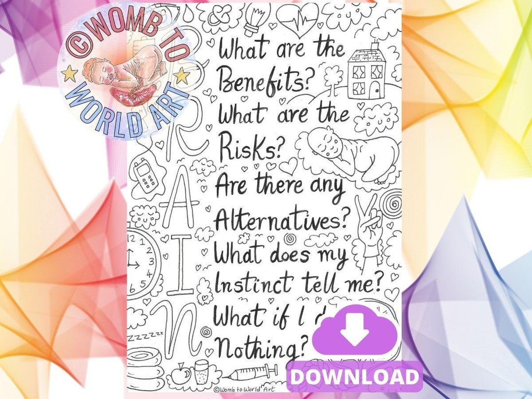 BRAIN Informed-decisions Colouring Poster | Pregnancy and Birth ...