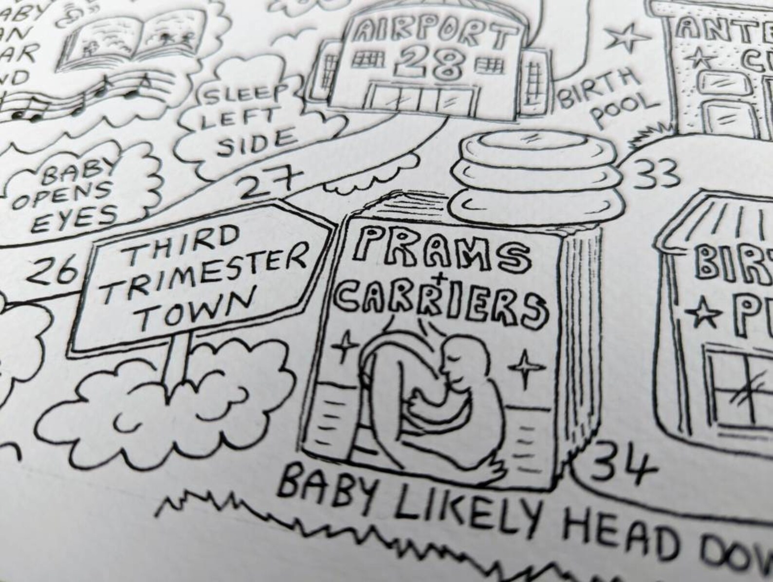 Pregnancy Stages Colouring Poster Map A3 or A4 Doula Tools - Etsy