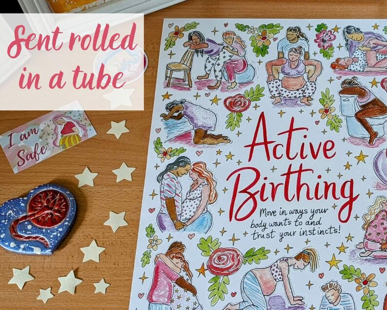 Birth Positions A3 250gsm Poster Print Active Labour - Etsy