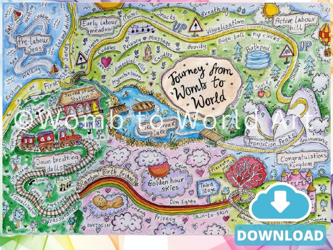 A3 Stages of Birth Map Download PDF | Antenatal Education Printouts ...