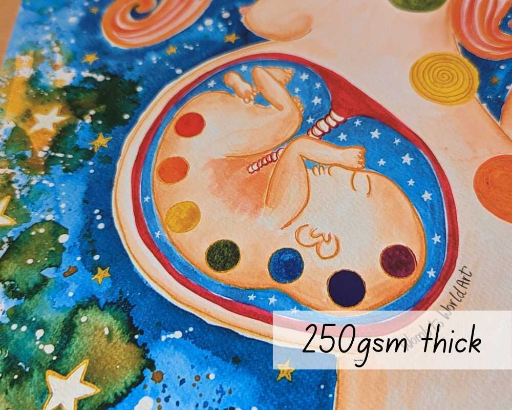 Pregnancy Chakras Womb 250gsm A3 Poster Print Spiritual Pregnancy ...