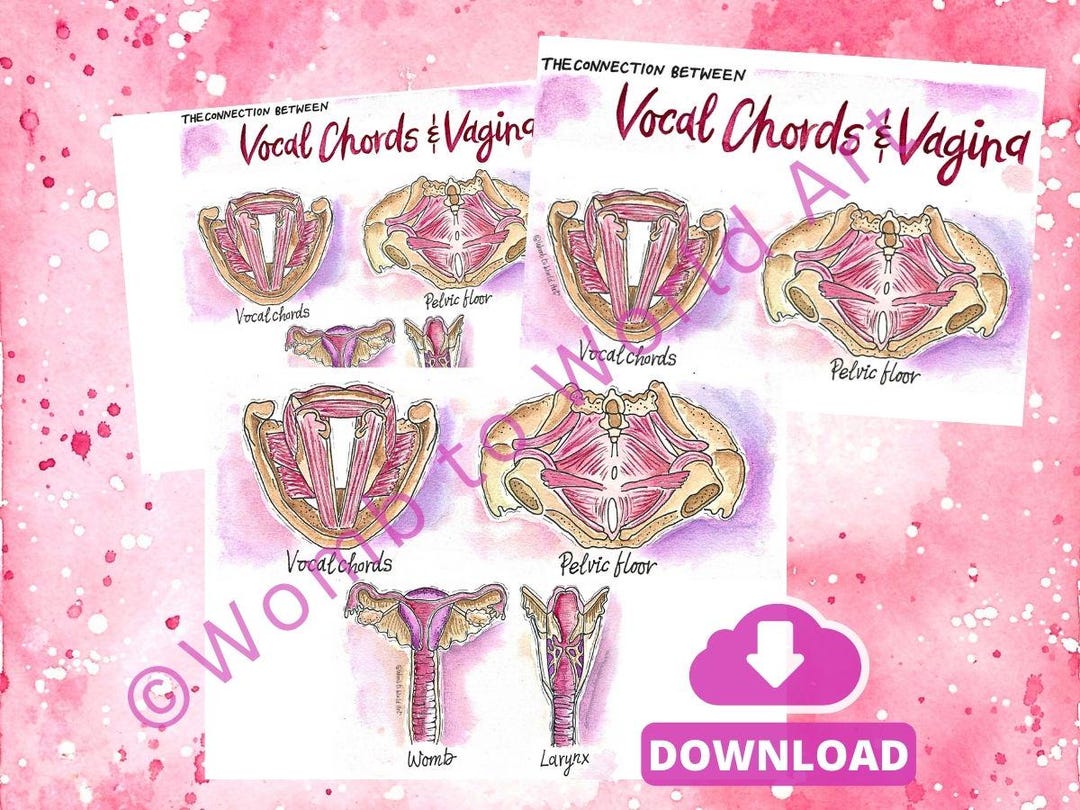 Connection Vagina Vocal Chords A4 PDF Illustrations Antenatal Birth Education Printout Doula ...