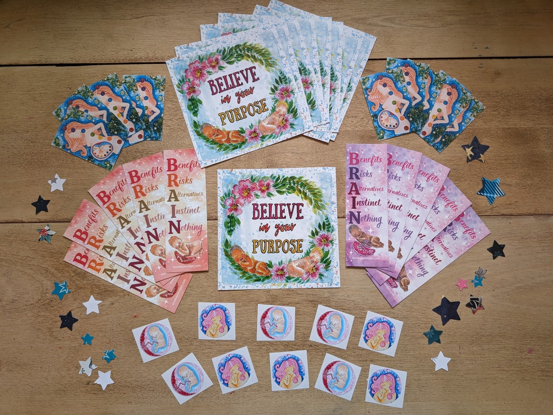 Antenatal Client Goodie Bag Bookmarks Bonus Cards, Prints & Stickers ...
