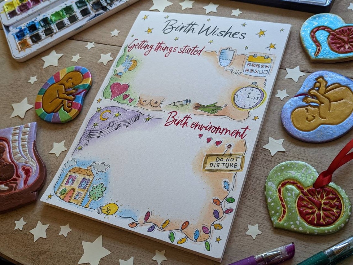 Illustrated Visual Birth Plan Template Doula Materials - Etsy