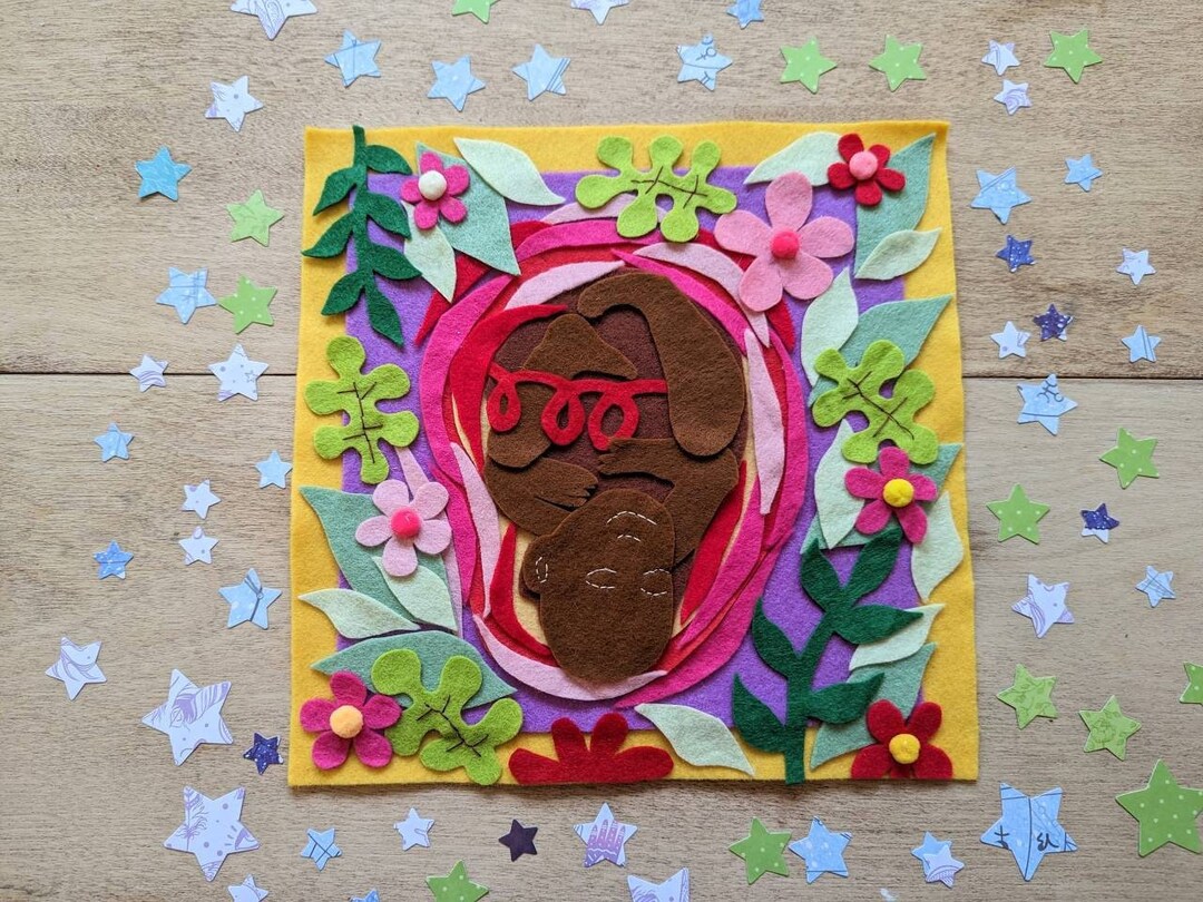 Baby Womb Art Felt Collage Pregnancy Art Fetus Textile Picture - Etsy