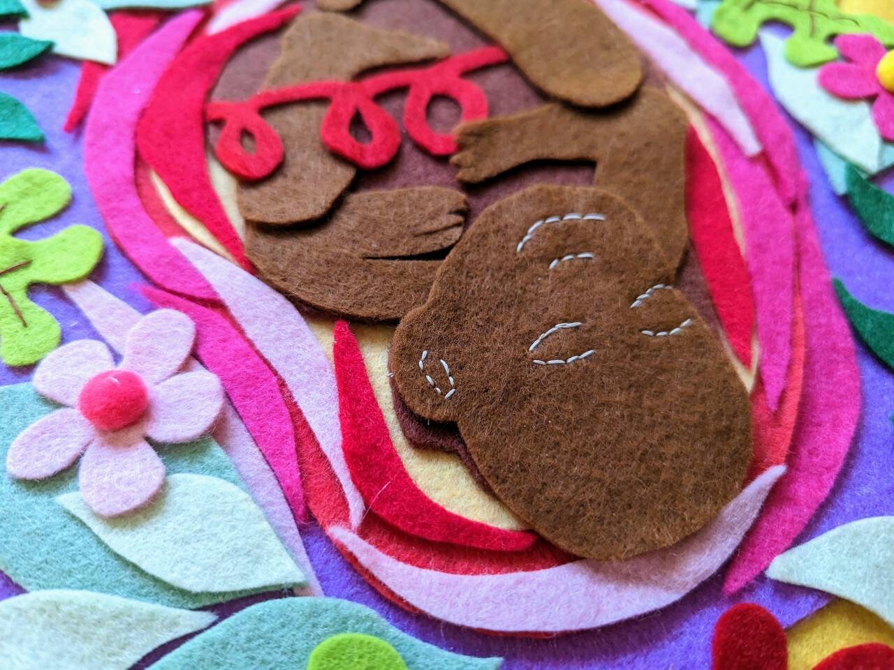 Baby Womb Art Felt Collage Pregnancy Art Fetus Textile - Etsy