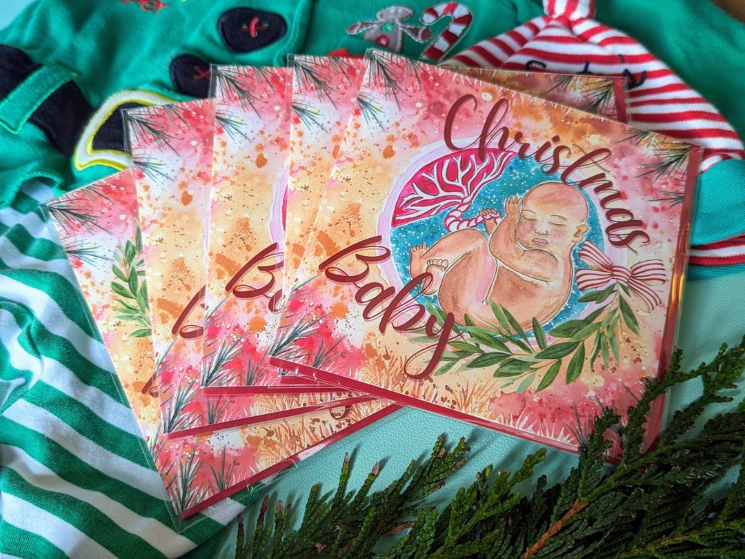 Pack of Christmas Baby Cards | Bump's First Christmas | Pregnancy Card ...