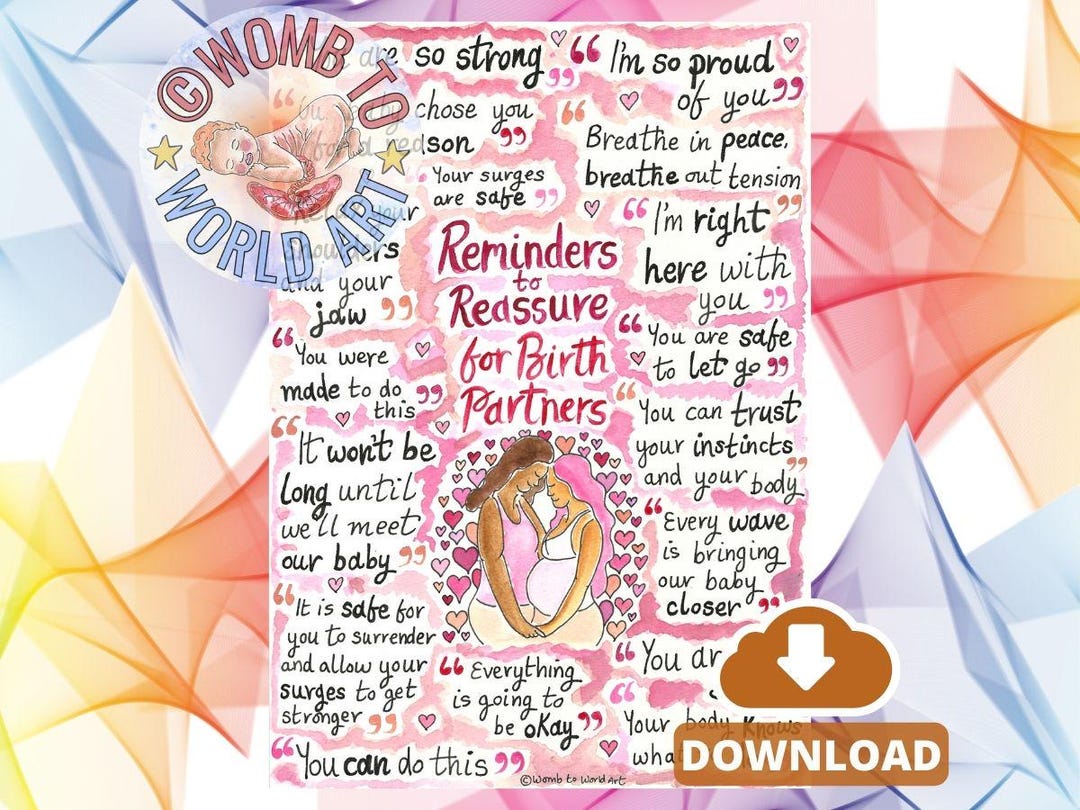 Birth Partner Affirmations Birth Poster PDF | Labor Education Handouts ...