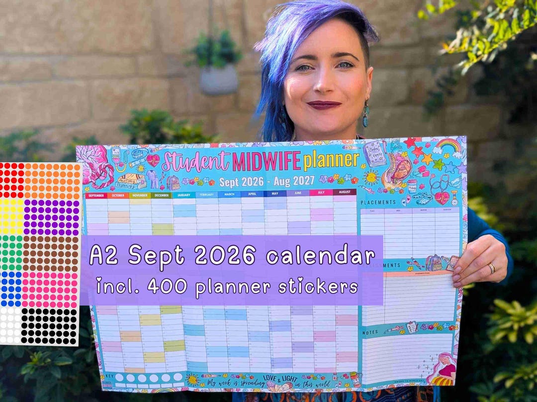 Student Midwife A2 Wall Planner: 2026 or Undated Academic Calendar ...