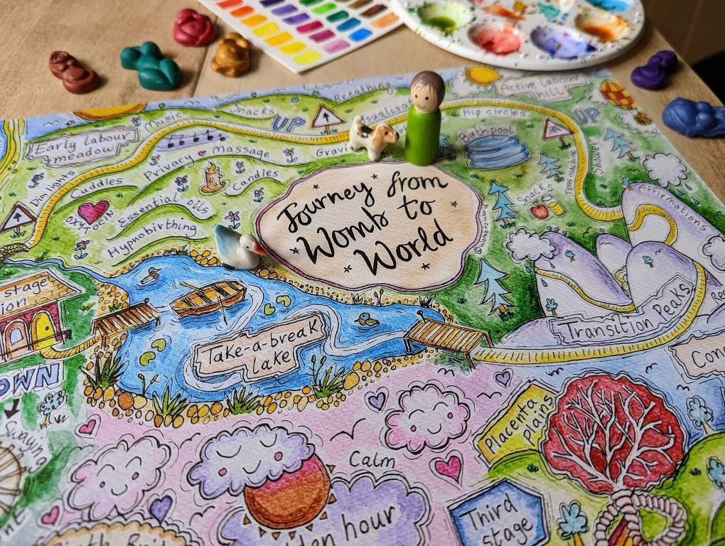 Stages of Birth Journey Map A3 Poster Antenatal Education Doula Midwife ...