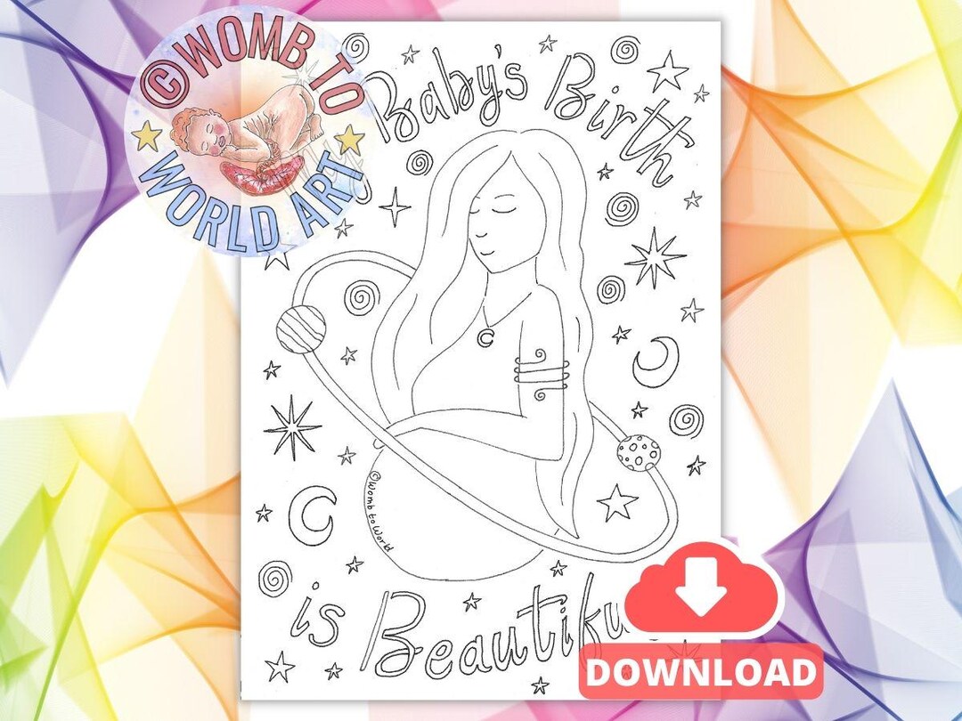 Spiritual Birth Colouring Page | Birthworker Handouts | Doula Tools ...
