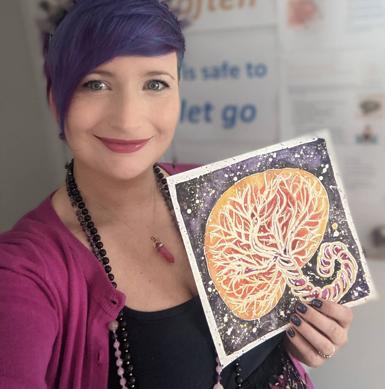 Cosmic Placenta Art Original Womb Watercolour Painting: - Etsy