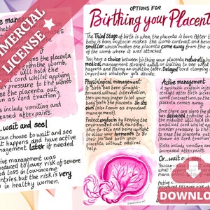 Third Stage Placenta Birth PDF Handouts | Antenatal and Birth Education ...