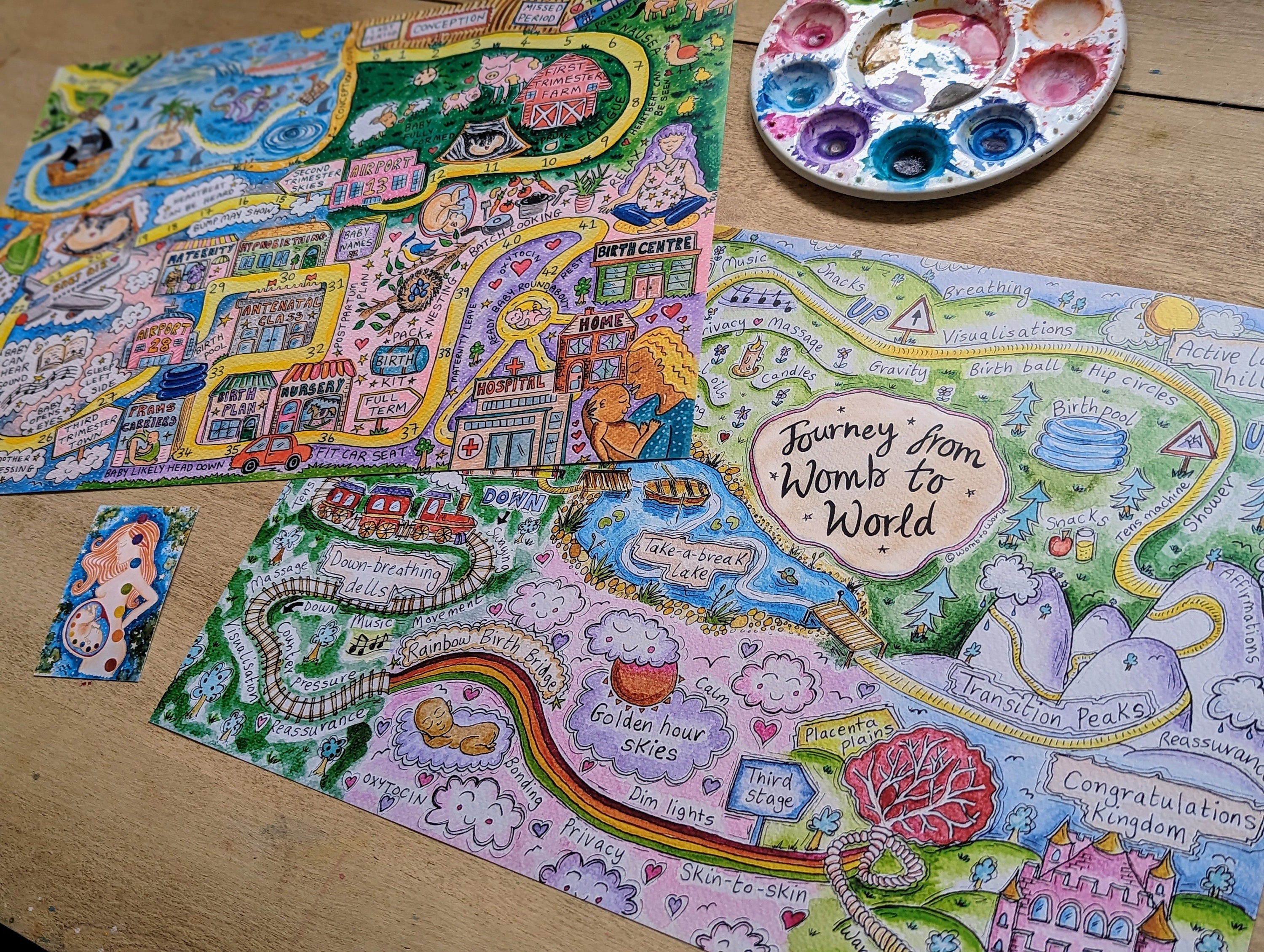 Set of Pregnancy and Birth Map A3 Prints Antenatal Education - Etsy