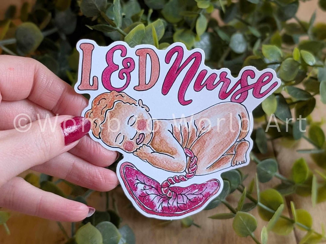 Labor and Delivery Nurse Sticker Vinyl 10cm | Labor Nurse Laptop ...
