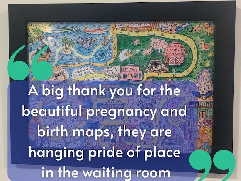 Pregnancy & Birth Map Art A3 Prints: Antenatal Education Posters for ...
