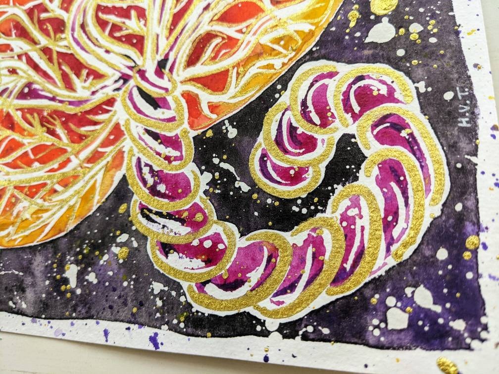 Cosmic Placenta Art Original Womb Watercolour Painting: - Etsy