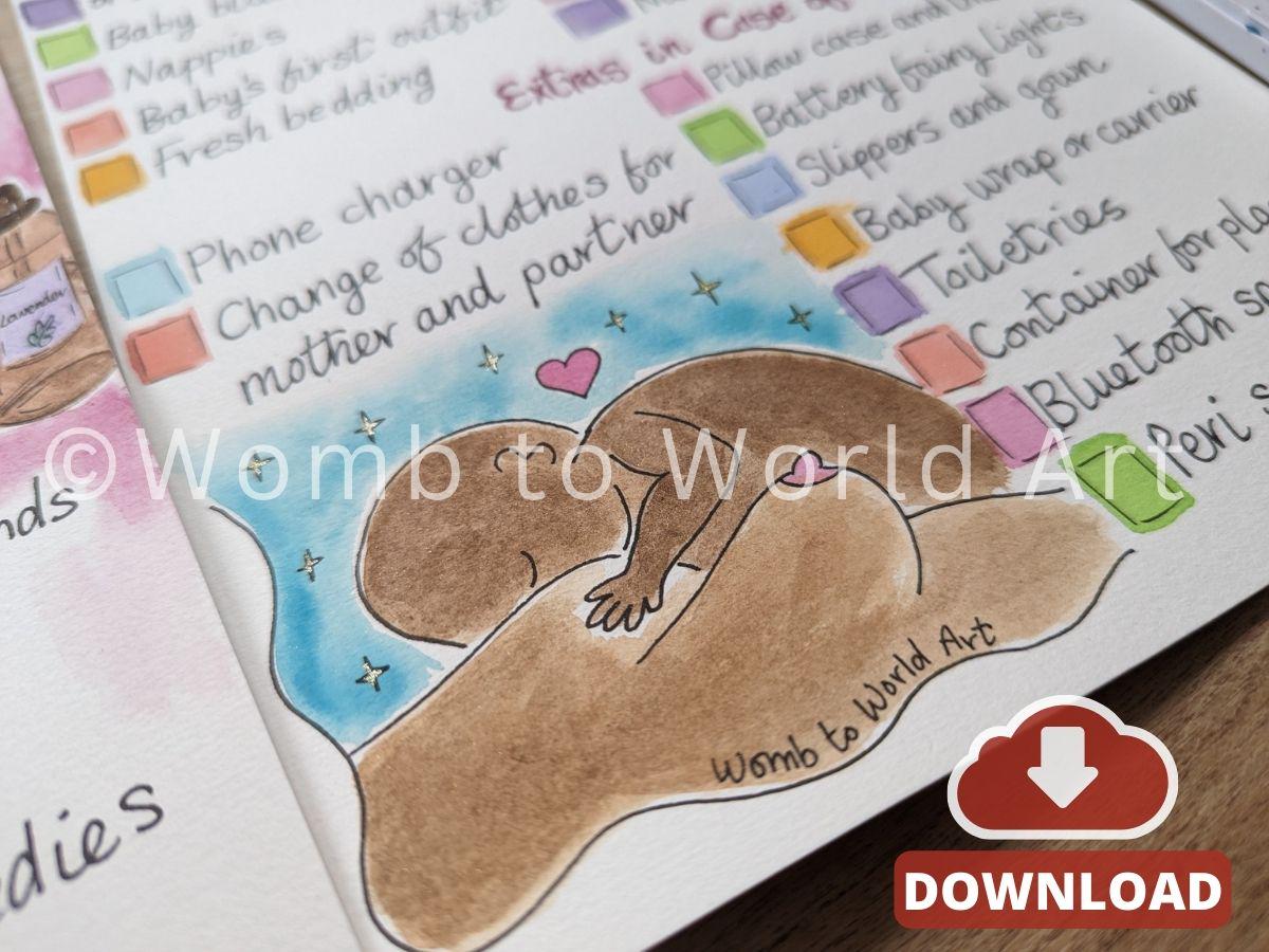 Home Birth Checklist Printouts PDF | What to Pack for Homebirth Handout ...
