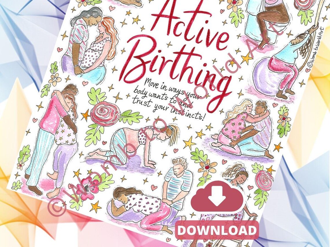 Active Birth Positions Poster: Antenatal Education Handout (PDF ...