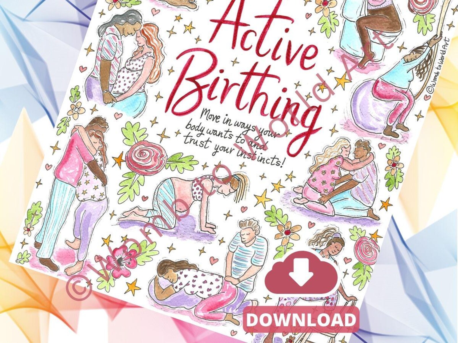 Active Birth Positions Poster: Antenatal Education Handout (PDF ...