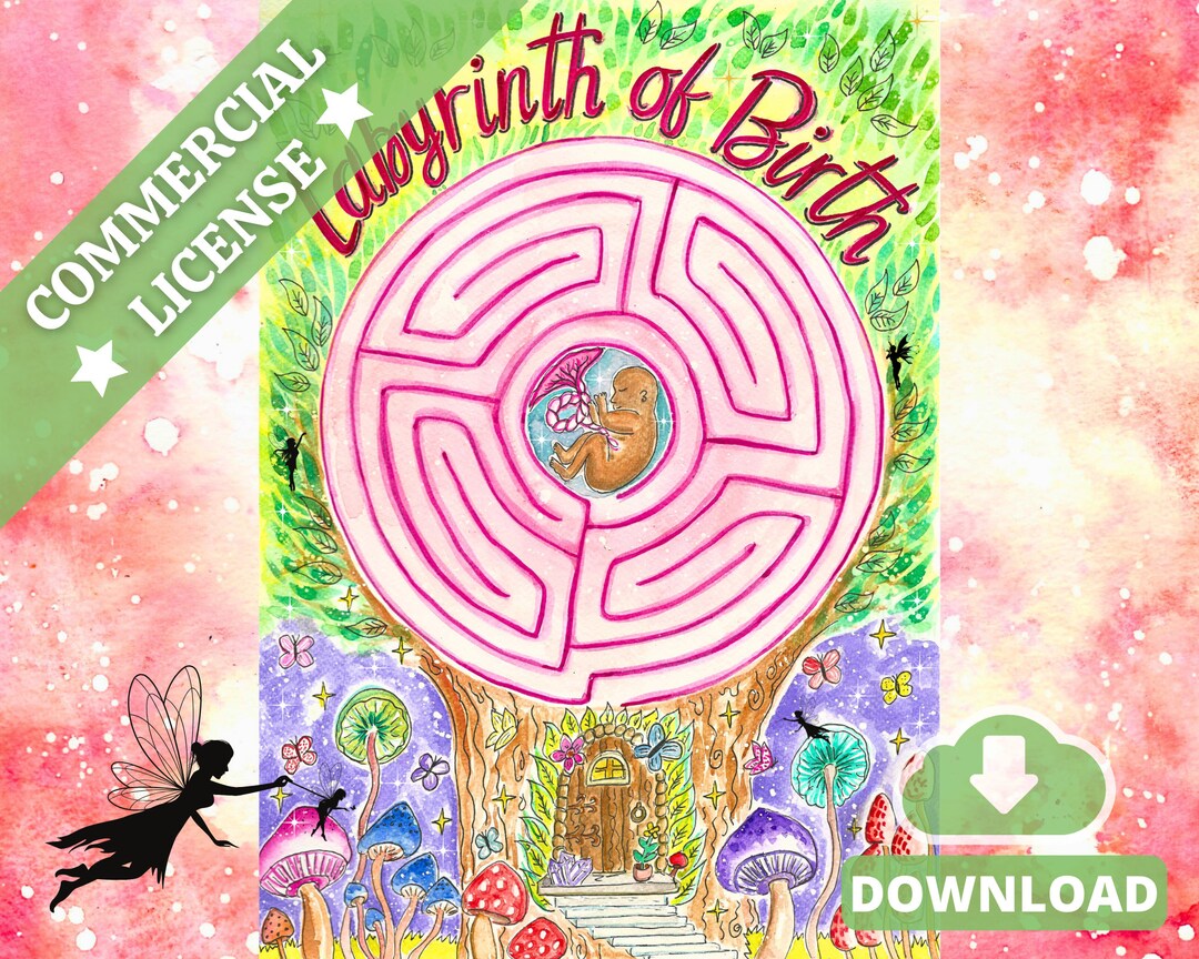 Labyrinth of Birth A3 Meditation Tool PDF Download | Childbirth | Doula ...