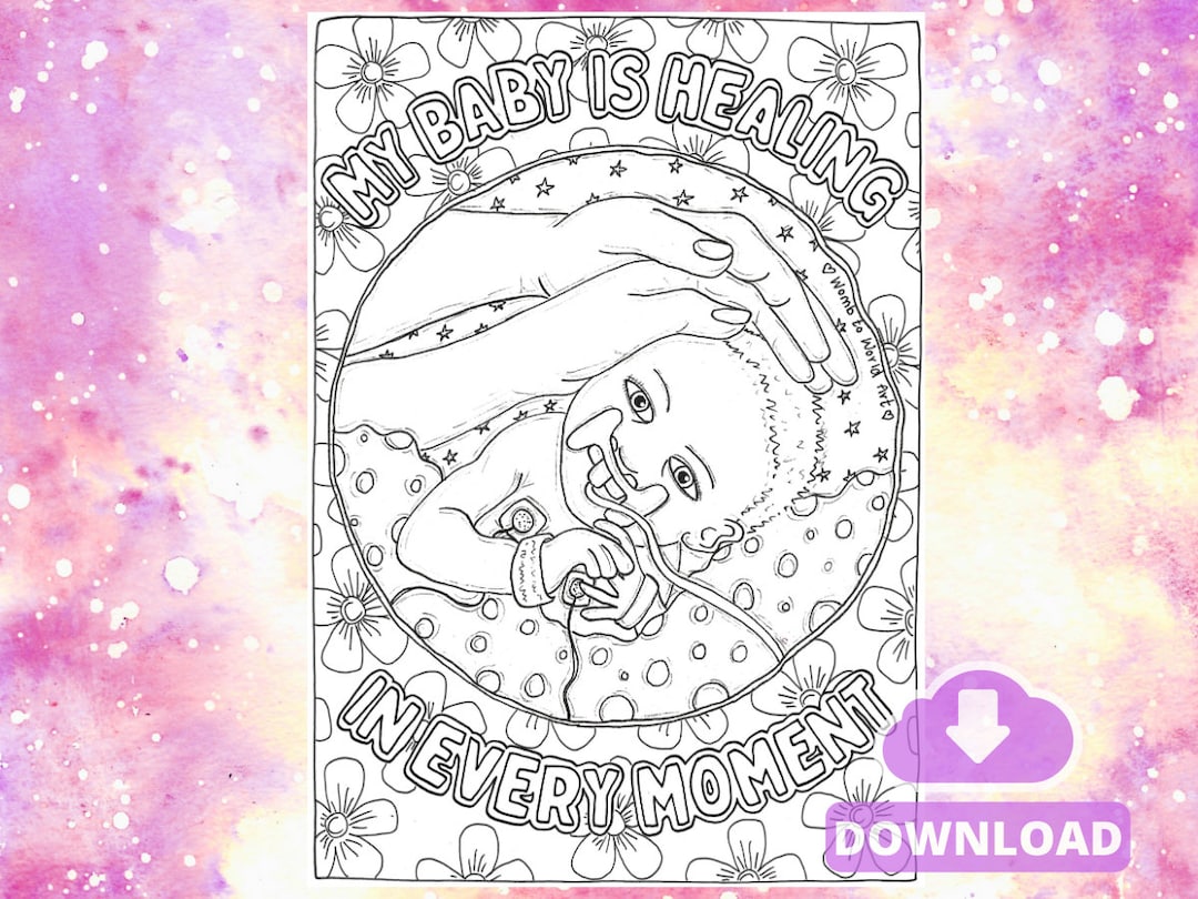 NICU Baby Sibling Colouring Page NICU Handouts Download Doula NICU ...