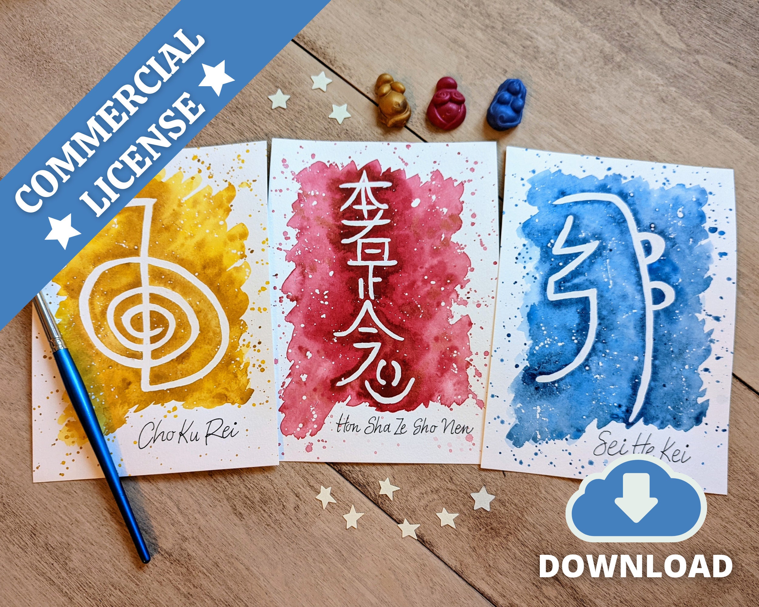 Reiki Digital Prints Level 2 Symbols Watercolour Art A5: - Etsy