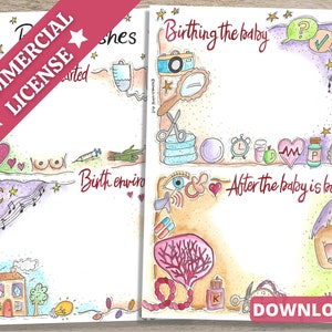 Illustrated Visual Birth Plan Template PDF Download Doula Materials ...