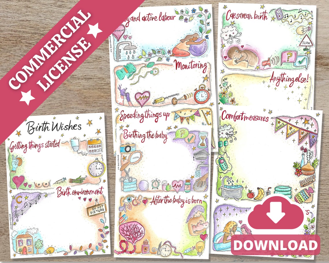 Illustrated Visual Birth Plan Template Doula Materials - Etsy