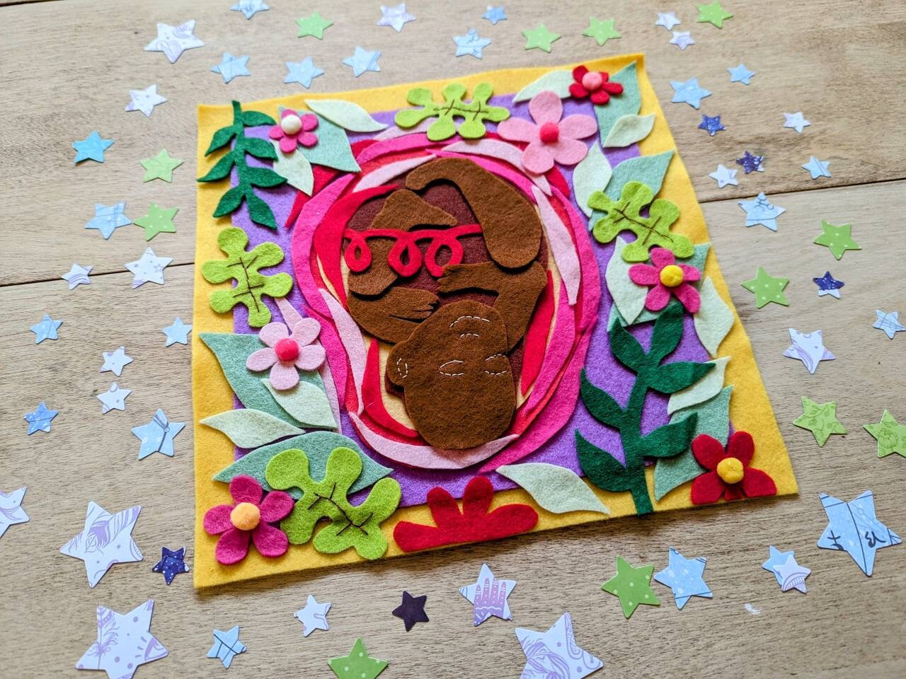 Baby Womb Art Felt Collage Pregnancy Art Fetus Textile - Etsy