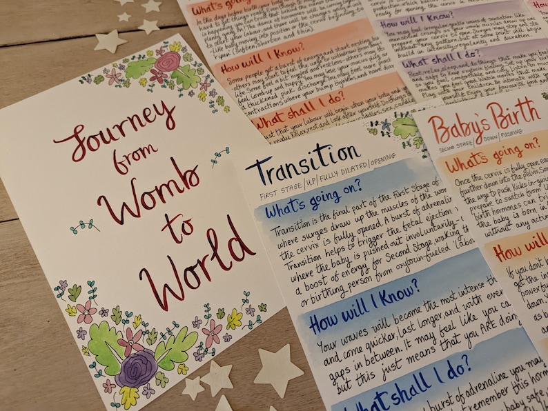 Stages of Natural Birth Doula Handouts: Labour Stages Handouts for ...