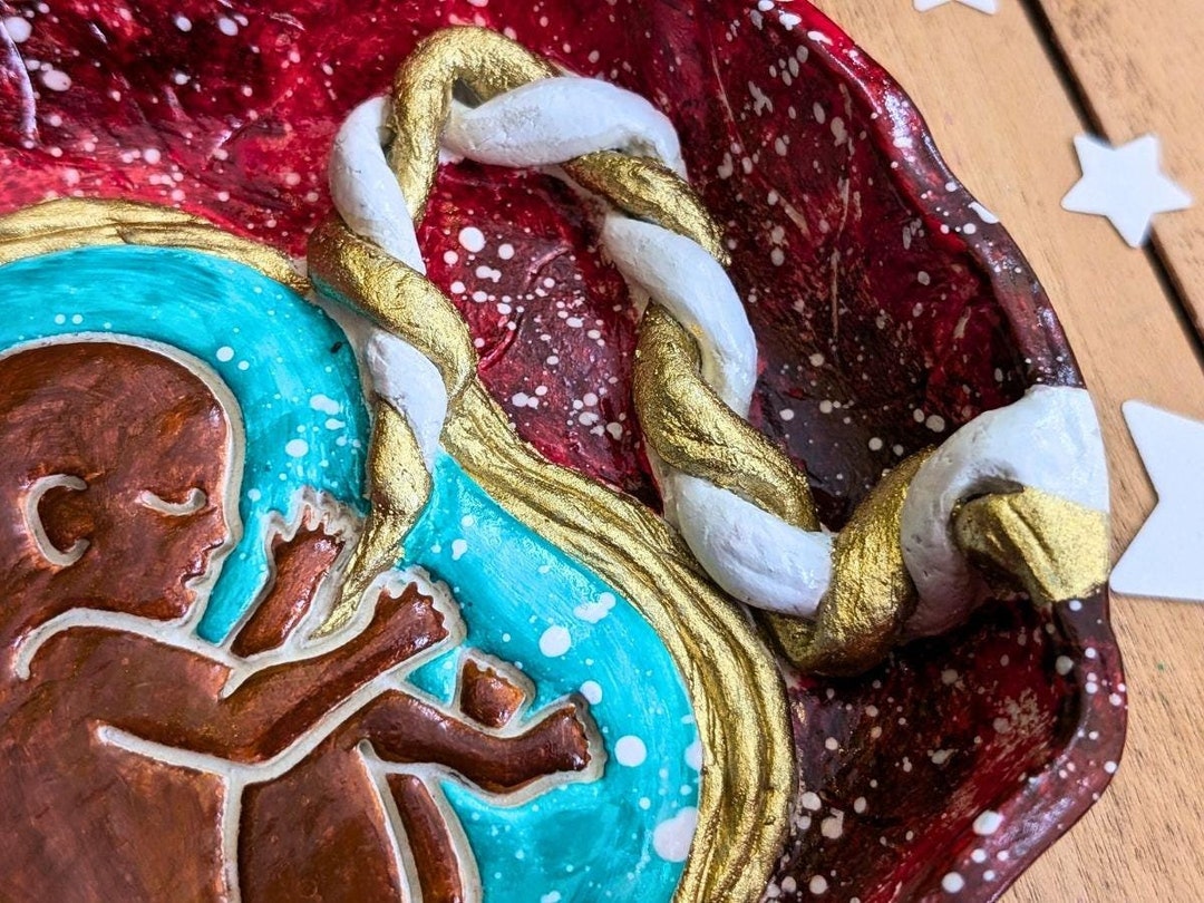 Baby in Placenta Clay Dish | Pregnancy Sculpture | Clay Placenta Art ...