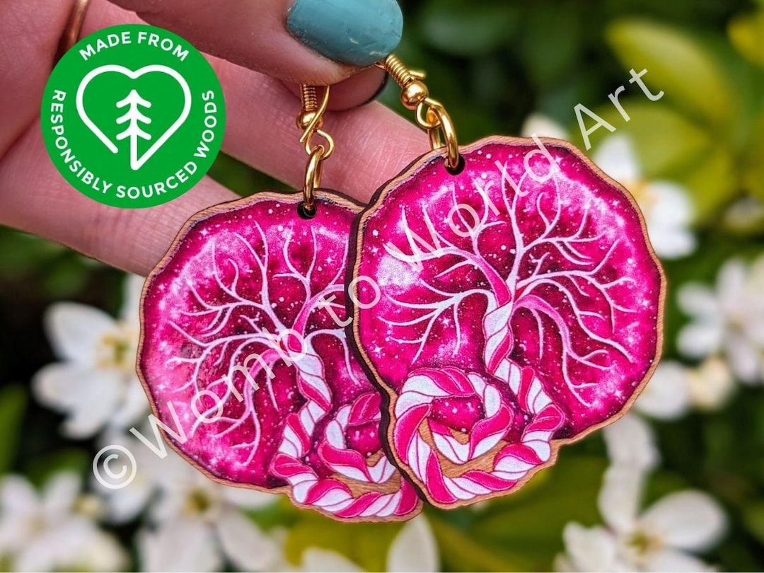 Placenta Art Earrings | Midwife Thank You Gift | Placenta Specialist ...