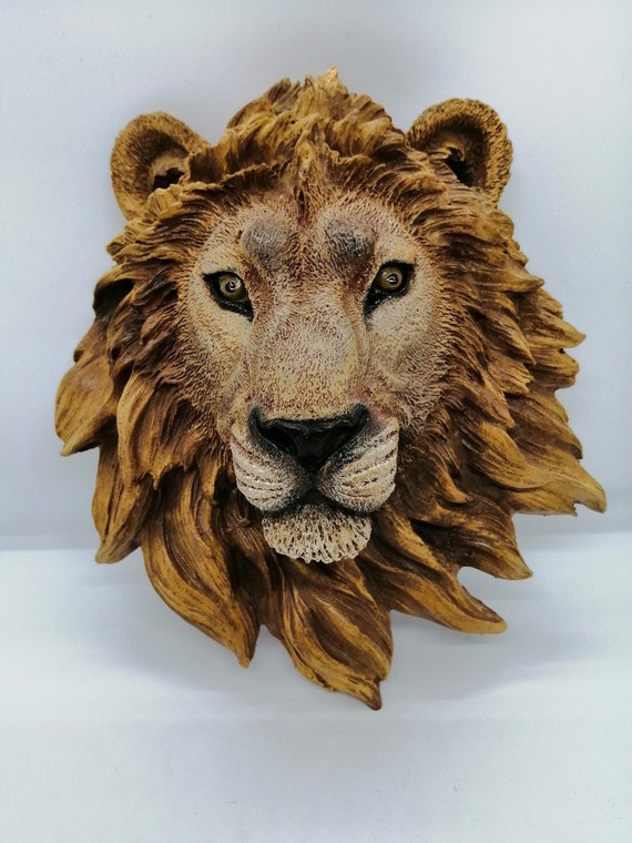 Sculptured and Hand Painted Lion's Head - Etsy