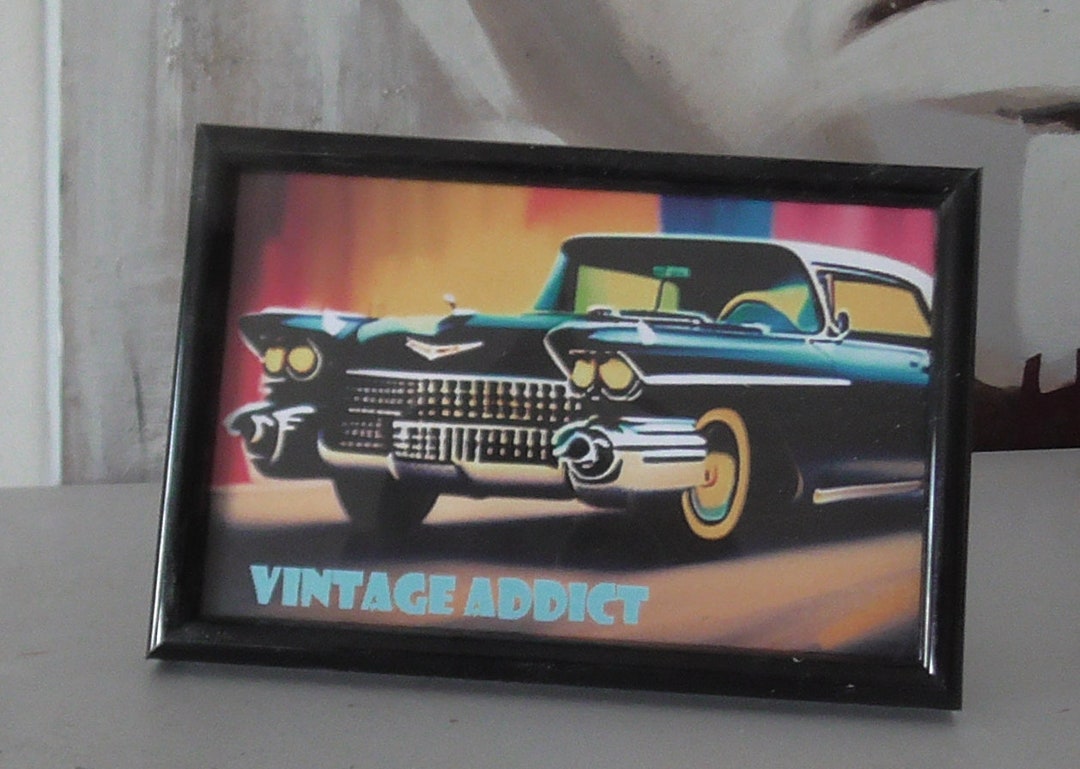 Frame Illustration Cadillac Vintage Deco Under Glass Car Usa Mythical ...