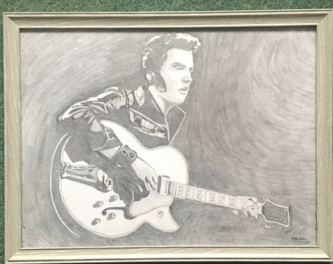 Elvis Presley Pencil Drawing, Not A Print I Dun It 17x13 Free Delivery ...