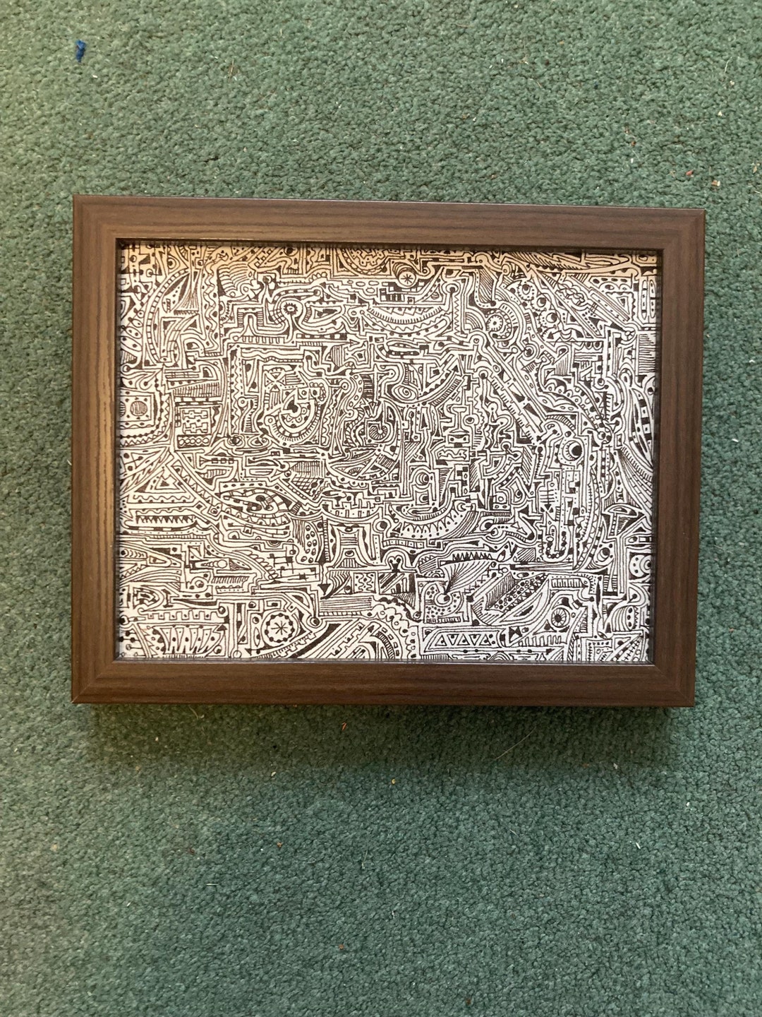 Small One off Pen and Ink, Hand Painted. Not A Print. Framed 10 Inch X ...