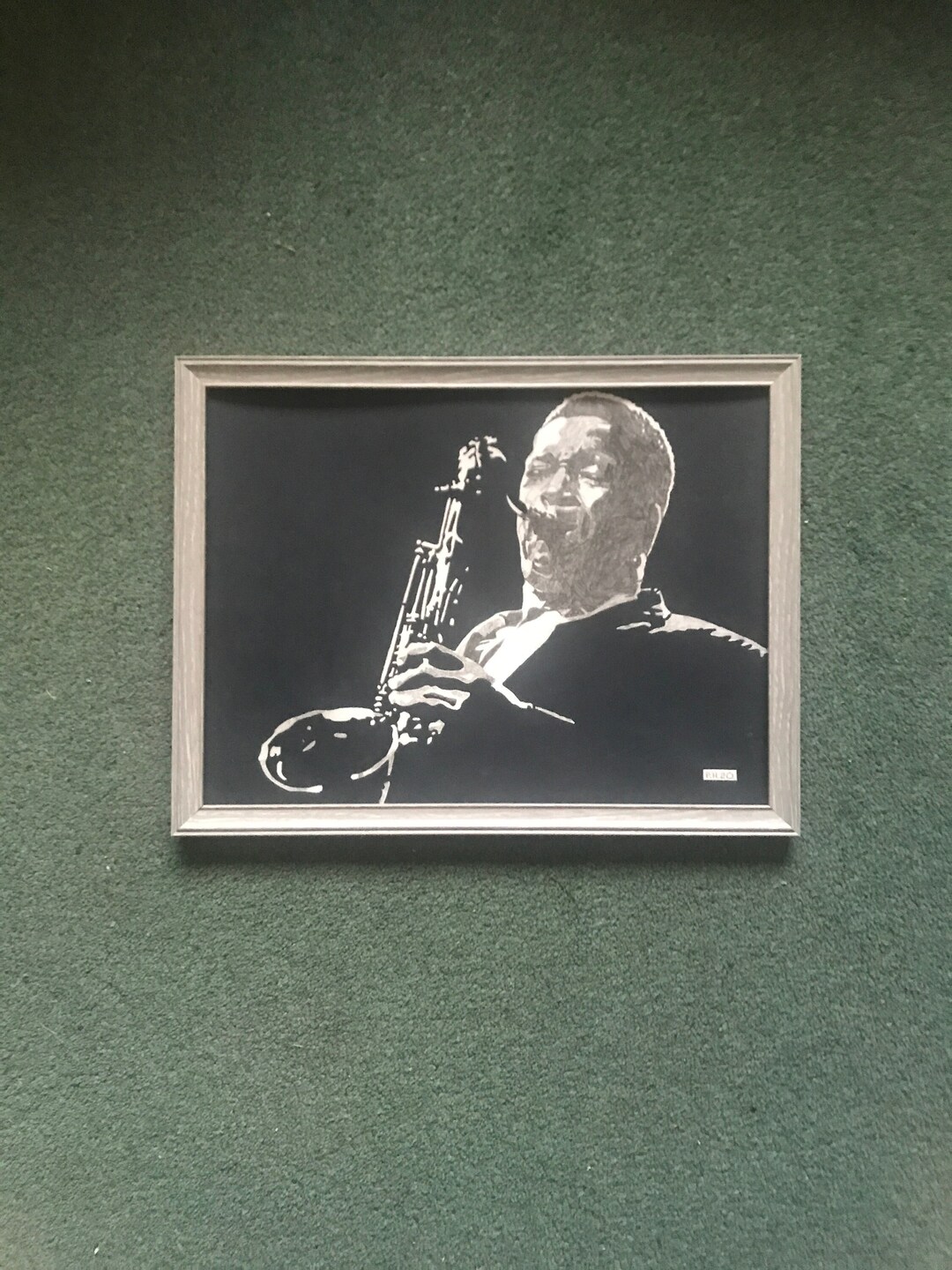 John Coltrane Painting, Not A Print Honest Framed. 17x13 Free Delivery ...