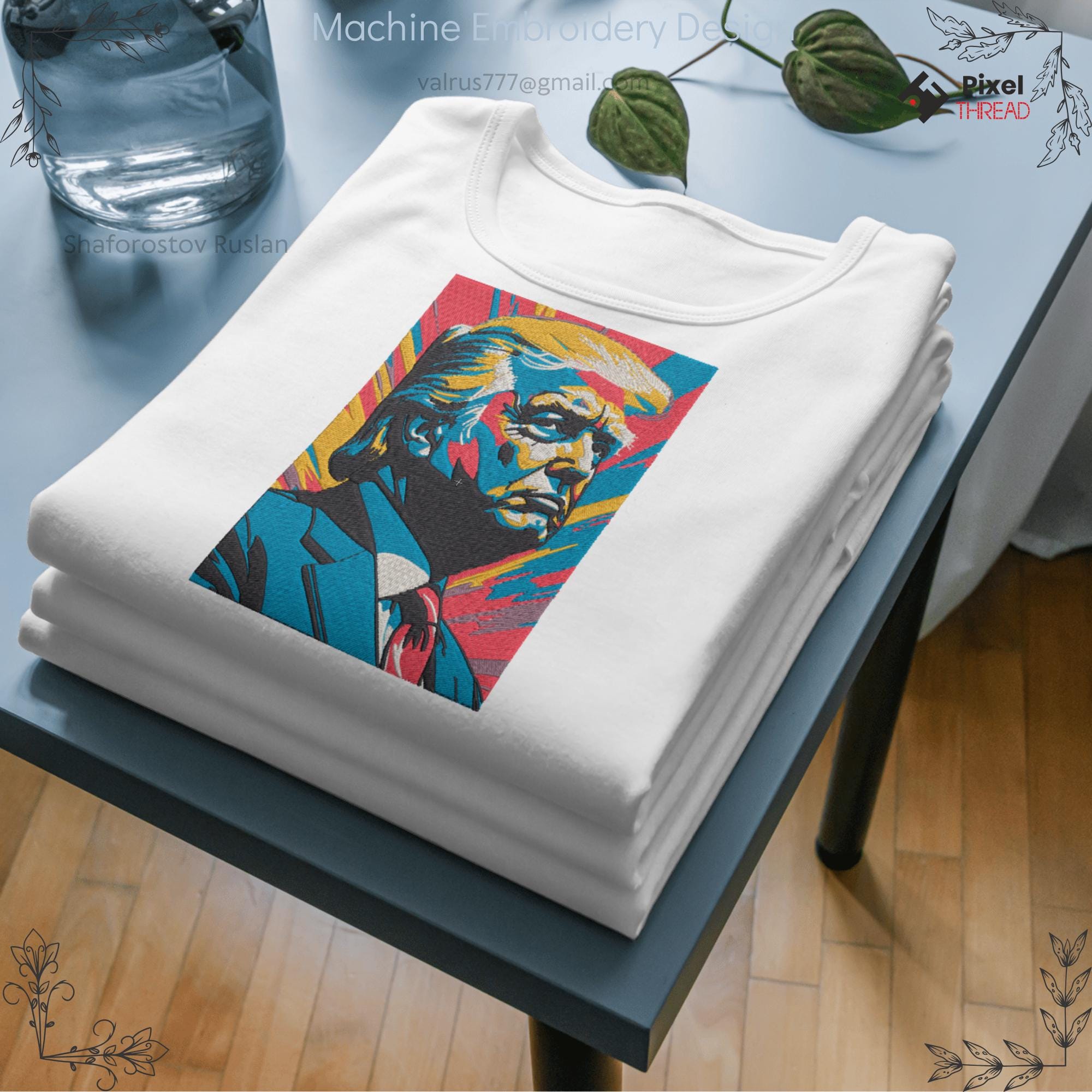 Trump Color Embroidery Design for the Political Enthusiast. - Etsy