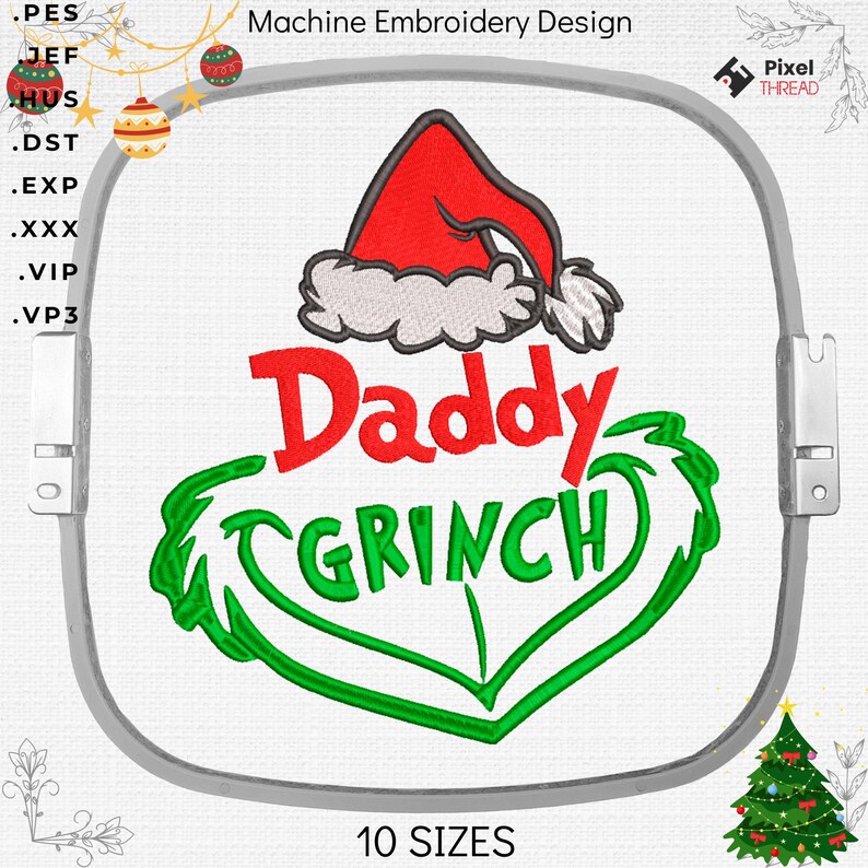 Daddy Grinch Machine Embroidery Design (digital Download) - Etsy