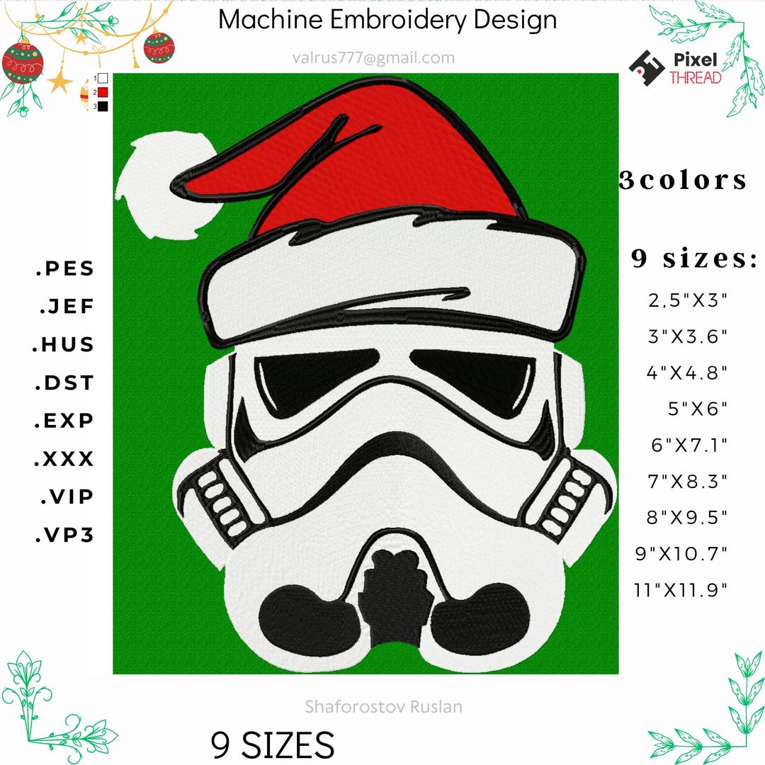 Clone Trooper Merry Christmas Embroidery Design. Star Wars - Etsy