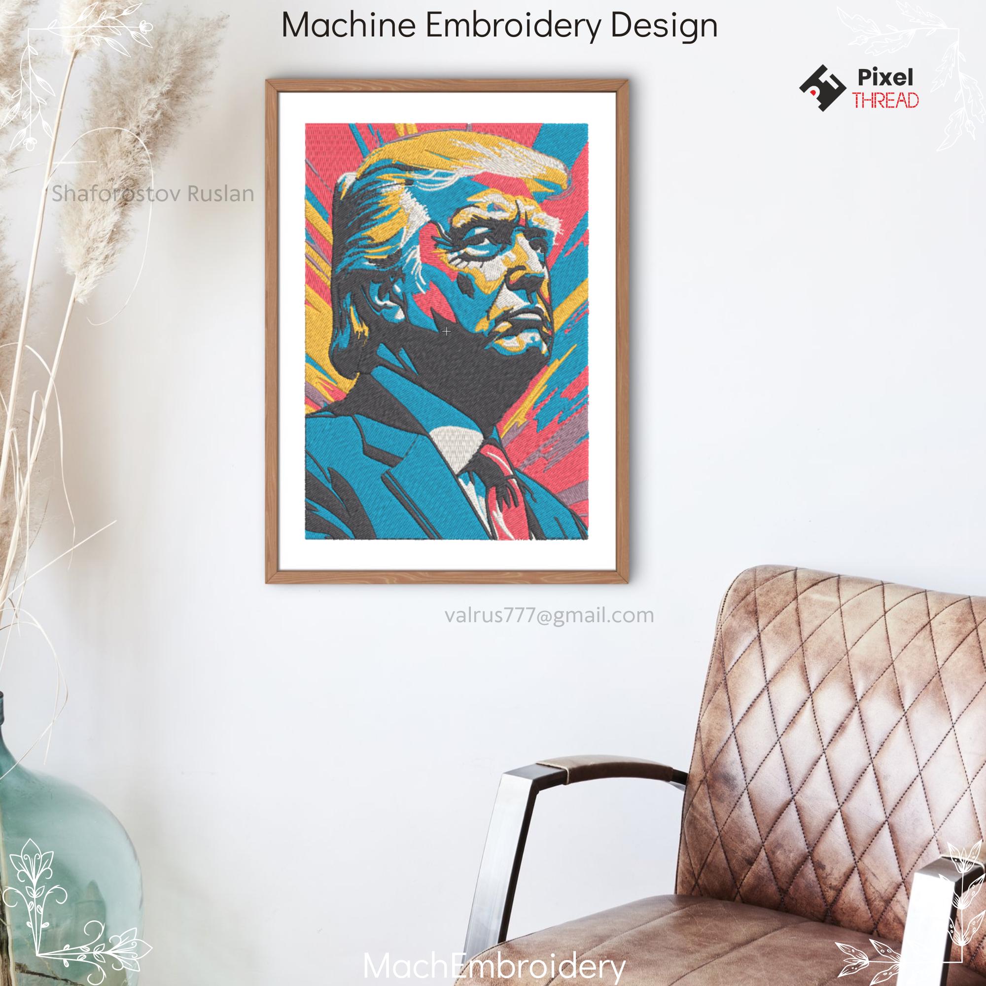 Trump Color Embroidery Design for the Political Enthusiast. - Etsy