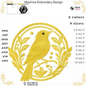 Golden Bird Machine Embroidery Design. A Gift for a Loved One. - Etsy