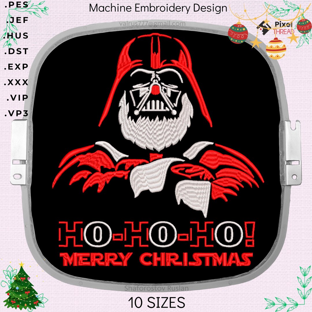 Darth Vader Merry Christmas Embroidery Design - Etsy