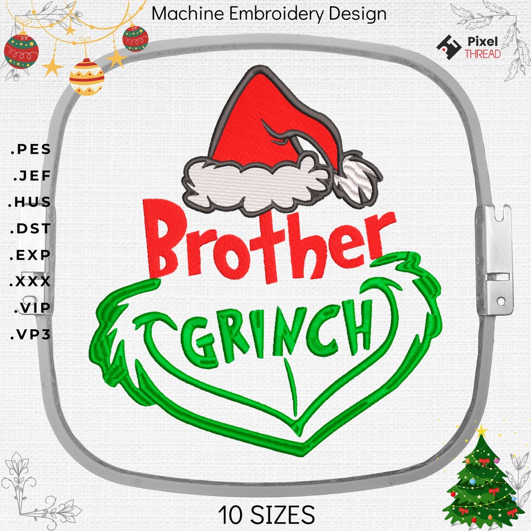 Brother Grinch Machine Embroidery Design (digital Download) - Etsy