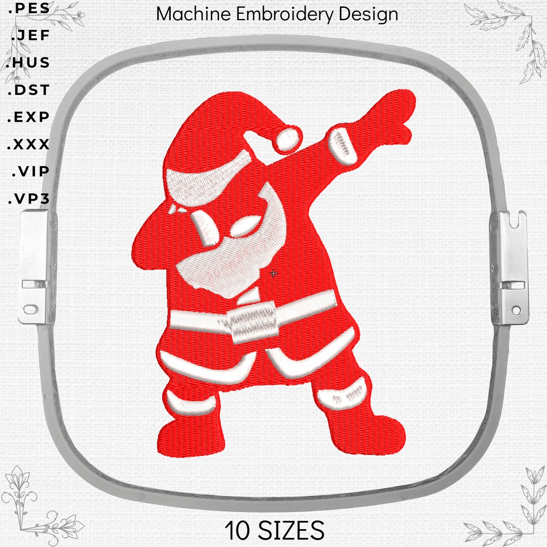 Santa Claus Machine Embroidery. Santa Claus Embroidery for a Christmas ...